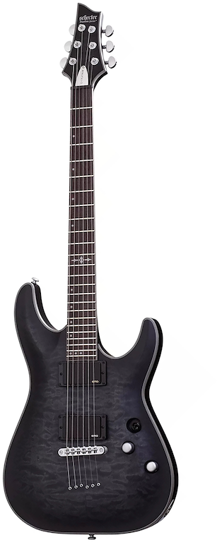 Schecter C-1 Platinum See-Thru Black Satin električna gitara