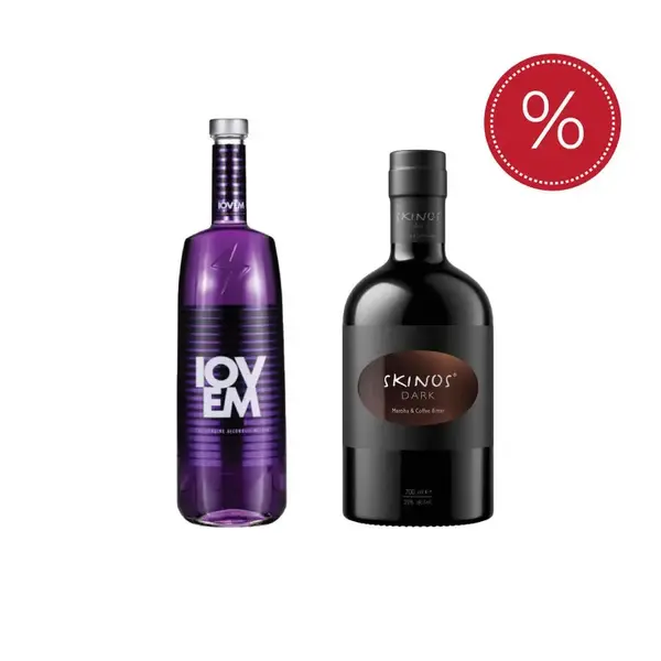 Ferbuarska akcija: IOVEM 15% 0.7L + SKINOS DARK Mastiha&Coffee bitter 35% 0.70 L
