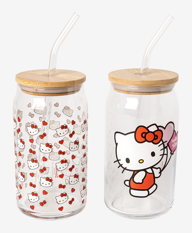 Set od 2 čaše sa slamkom Hello Kitty