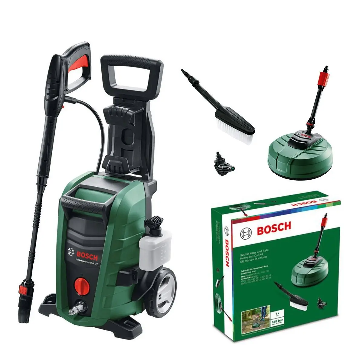 Bosch Perač pod pritiskom UniversalAquatak 135 + Home&Car set za kuću i auto 0615992627