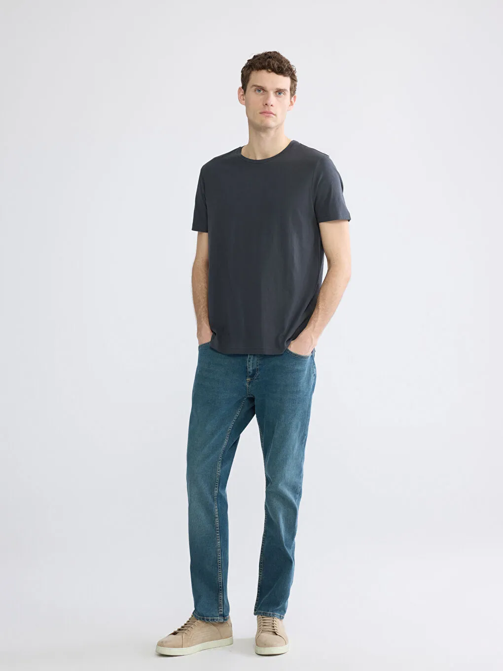 LCWAIKIKI Classic Majica Od Džersija Sa Okruglim Izrezom - Muškarci