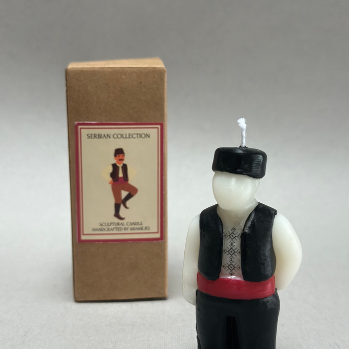 Serbian Folk Man Candle