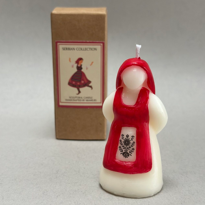 Serbian Folk Woman Candle