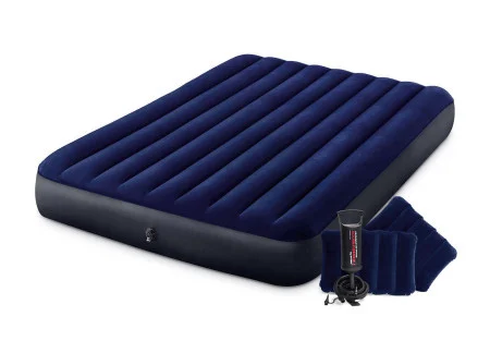 Intex queen dura-beam classic downy airbed w/ hand pump 152x203x25cm ( 64765 )