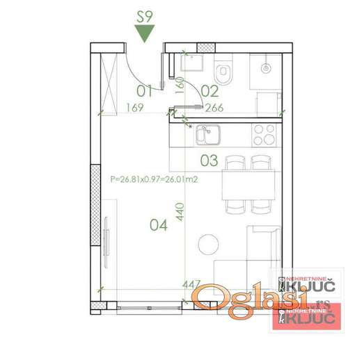 TELEP, 26m2, Garsonjera sa pdv, Izgradnja