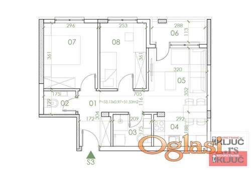 TELEP, 52m2, Trosoban sa pdv, Izgradnja