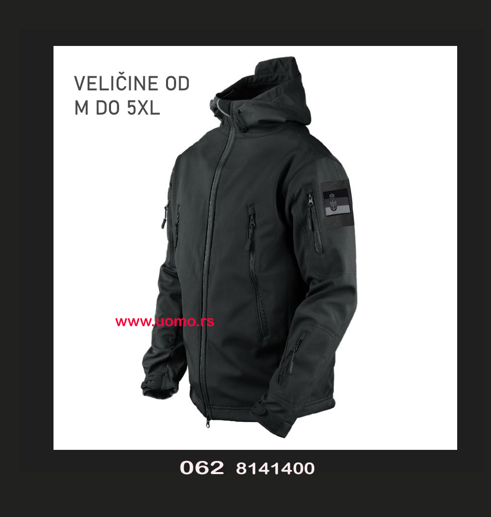 Softshell jakna crna- termo, vodootporna (M do 5XL)