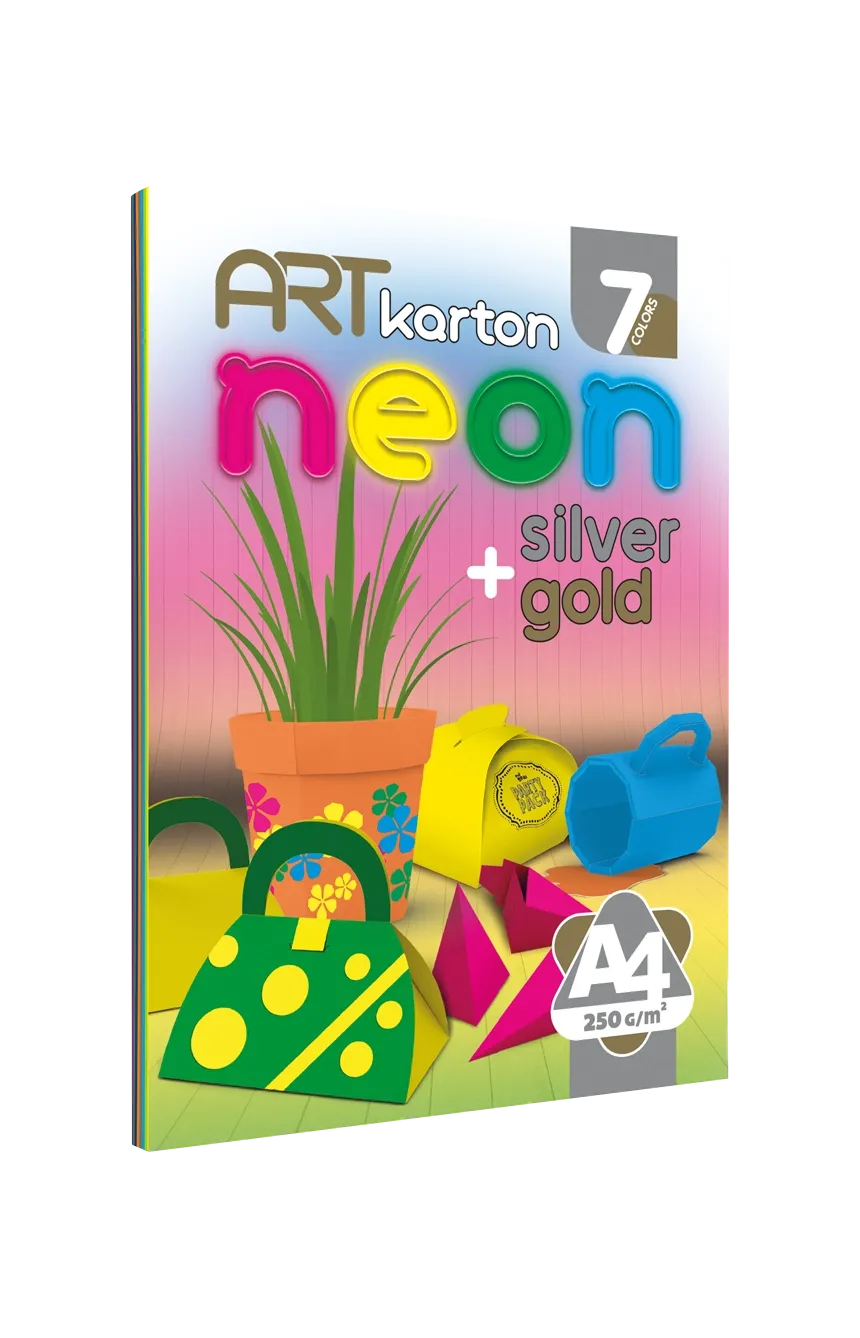 ART KARTON NEON BLOK 1/7 A4 22539 OPTIMUM 250gr
