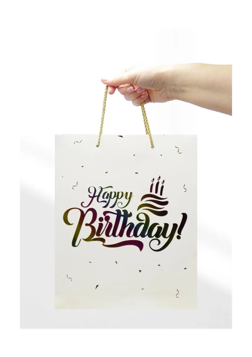 KESA UKRASNA L 26x32x10 OP1723 HAPPY BIRTHDAY HOLOGRAM WY