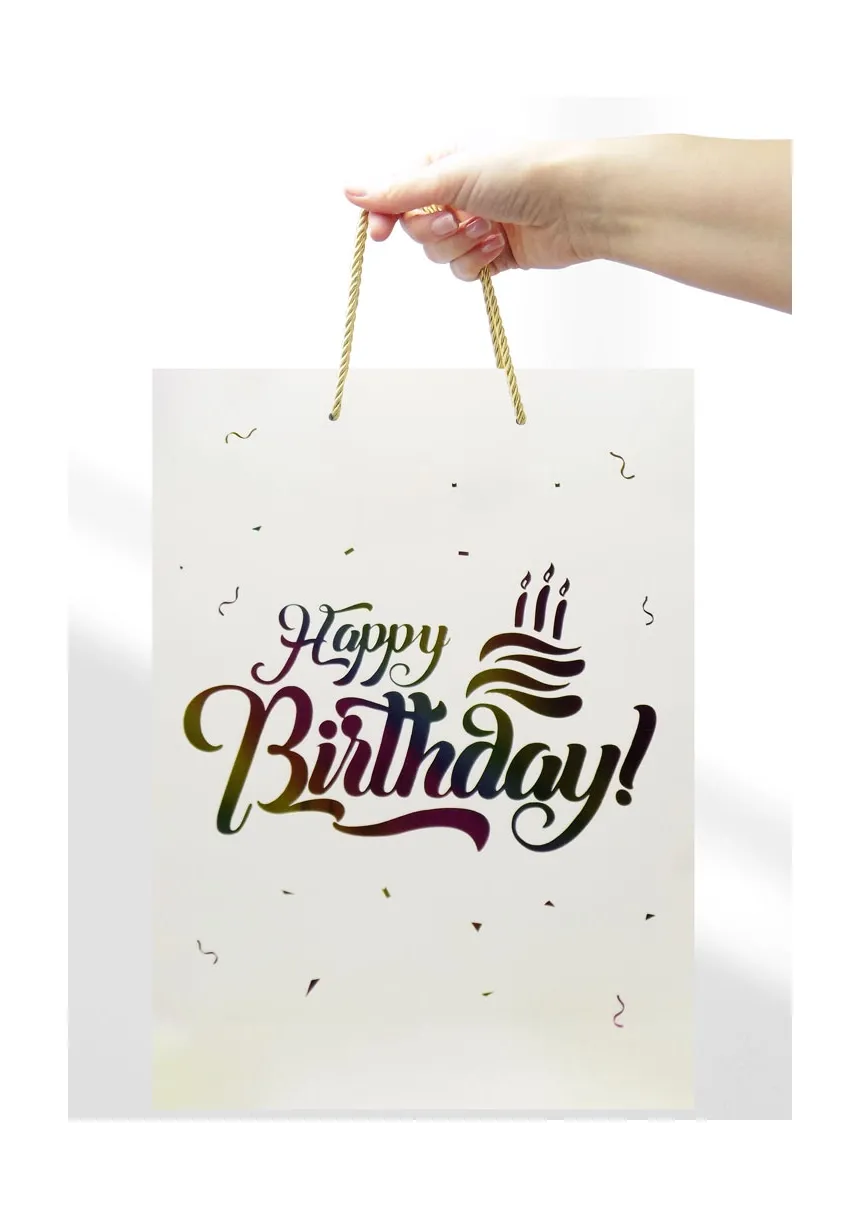 KESA UKRASNA XL 30x41.5x12 OP1724 HAPPY BIRTHDAY HOLOGRAM WY