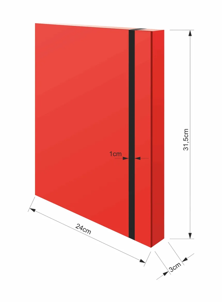 FASCIKLA SA GUMOM A4 3D BOX CRVENA 1373 OP*