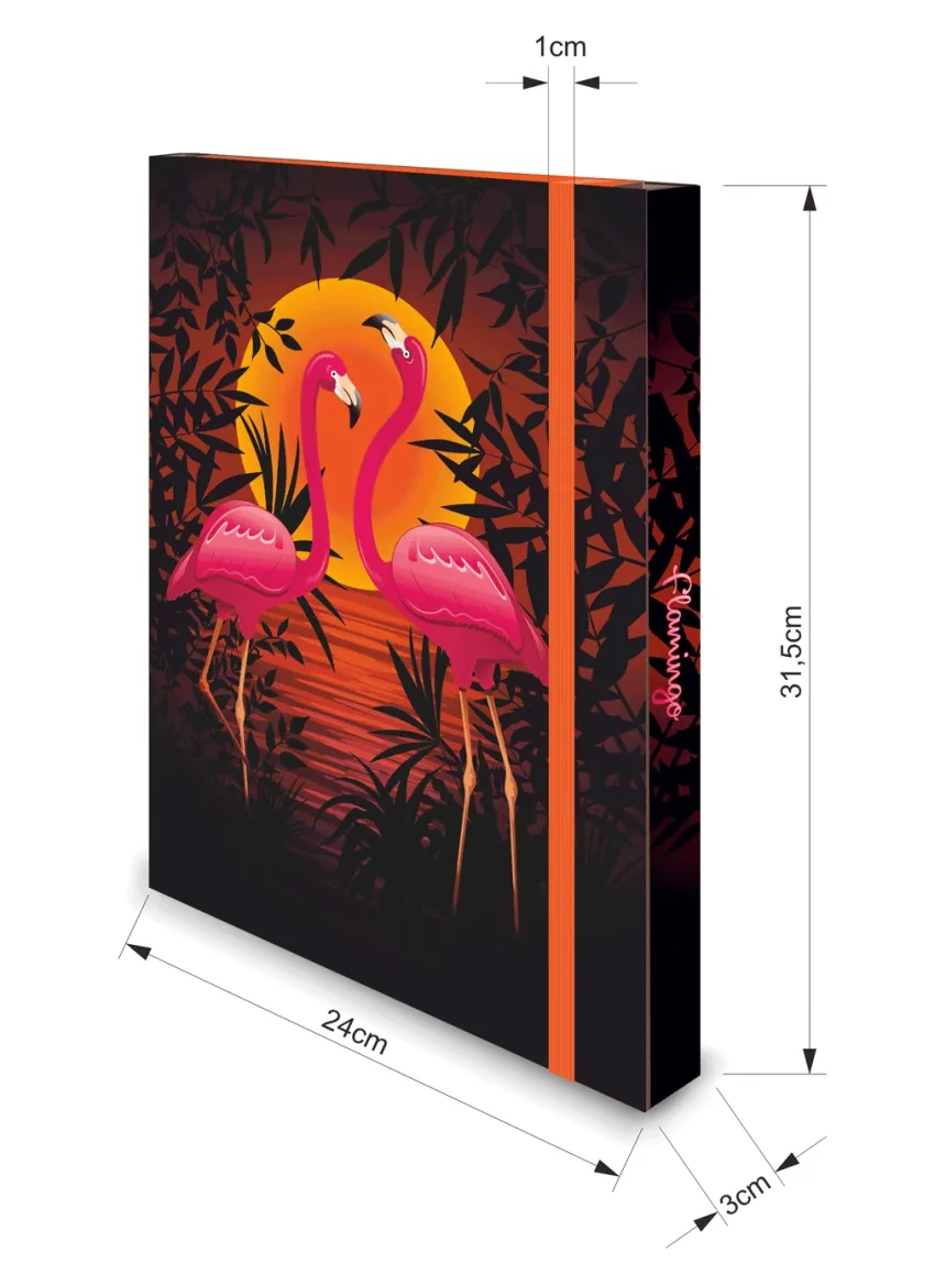 FASCIKLA SA GUMOM A4 3D BOX FLAMINGO OP*