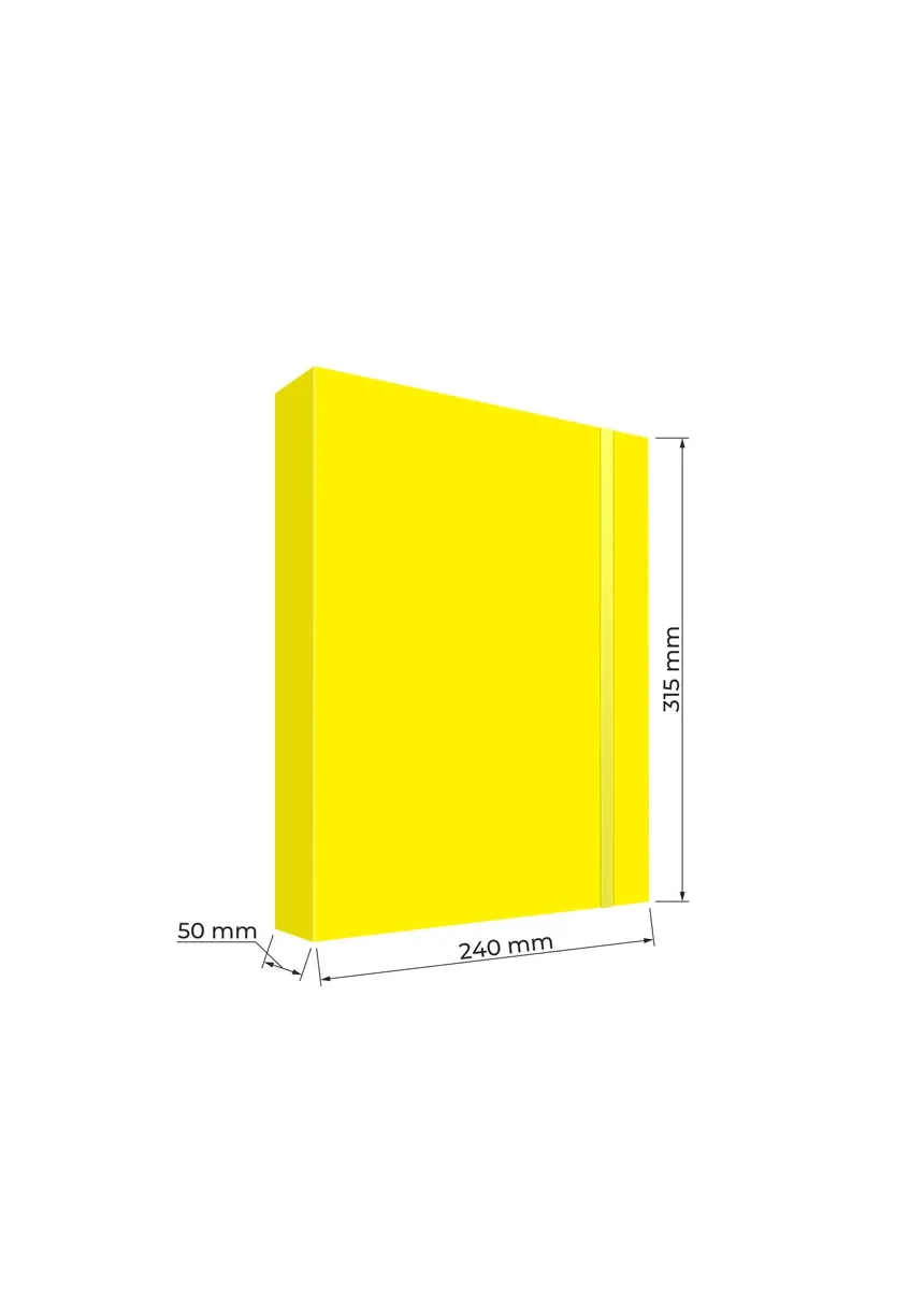 FASCIKLA BOX SA GUMOM A4 5D ŽUTA 6057 OP*