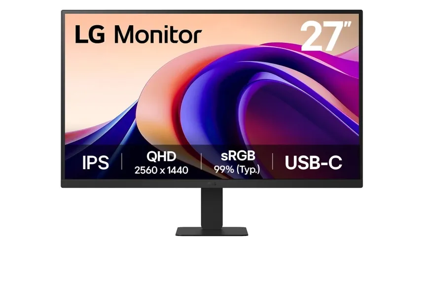 LG 27" IPS QHD 2560 x 1440@ 100Hz Monitor with USB-C, 16:9, 1000:1, 250cd/m², 5ms, 178º/178º, HDR 10, 1 HDMI, USB-C, VESA 100x100mm, Tilt, Black, 3yw