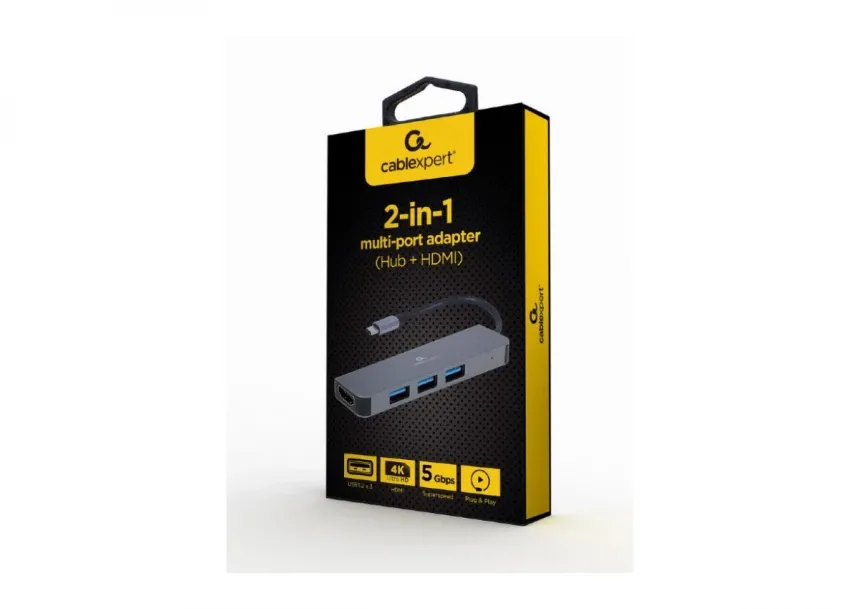 Gembird A-CM-COMBO2-01 USB Type-C 2-in-1 multi-port adapter (Hub + HDMI)