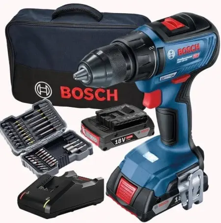 BOSCH Set Akumulatorska bušilica-odvrtač GSR 18V-50 + 43-delni set odvrtača + 2 x 2,0 Ah akumulatora + torba za alat 06019H5004
