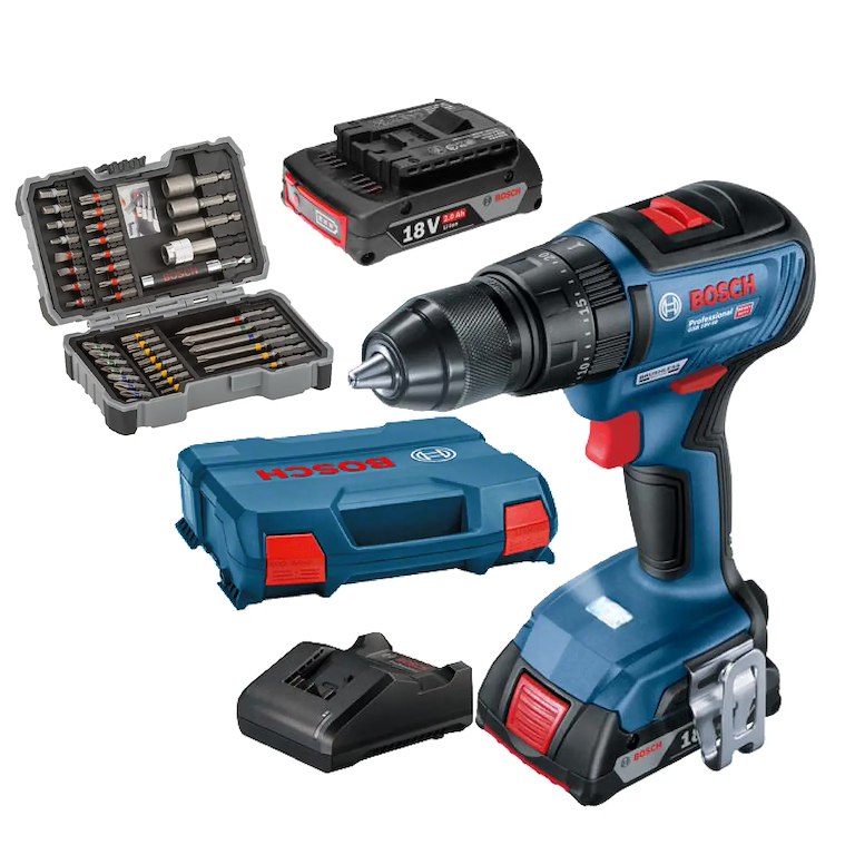 Bosch Aku šrafilica GSB 18V-50, 2x2Ah + 43 pribora