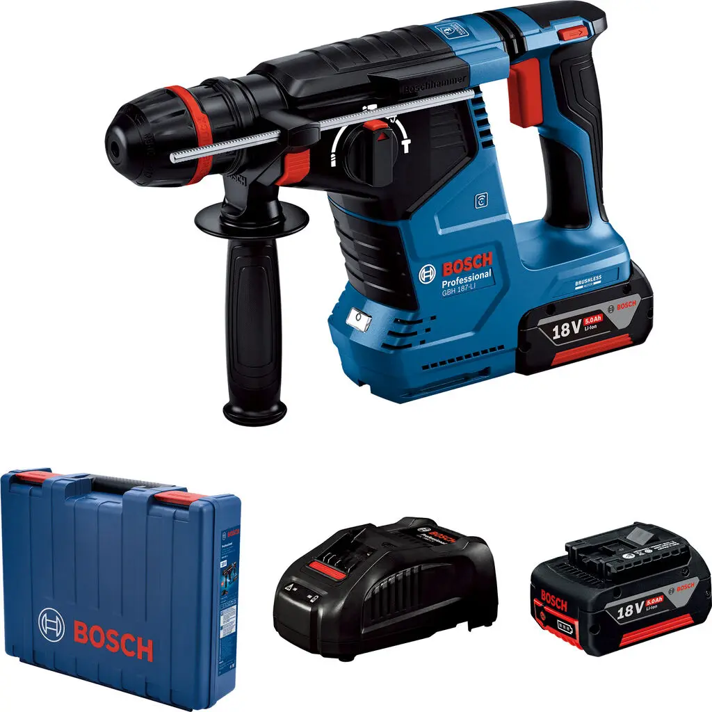 Bosch Aku hamer bušilica GBH 187-LI, 2x 5.0Ah, ONE CH 0611923121