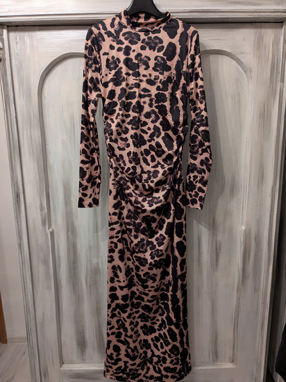 Leopard print maxi haljina