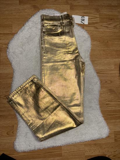 ZARA gold jeans