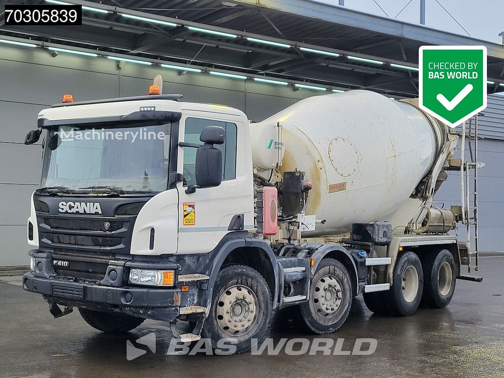 Scania P410 8X4 9m3 Stetter mixer Steel suspension Automatic Euro 6 kamion s mešalicom za beton