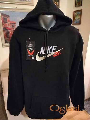 Novi muski markirani duks sa kapuljacom Nike 2XL Crni Novo