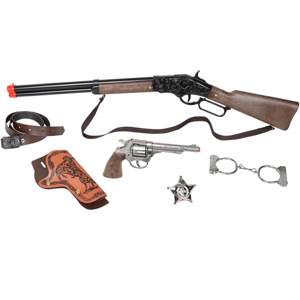 WESTERN SET PUSKA REVOLVER LISICE ZNACKA FUTROLA