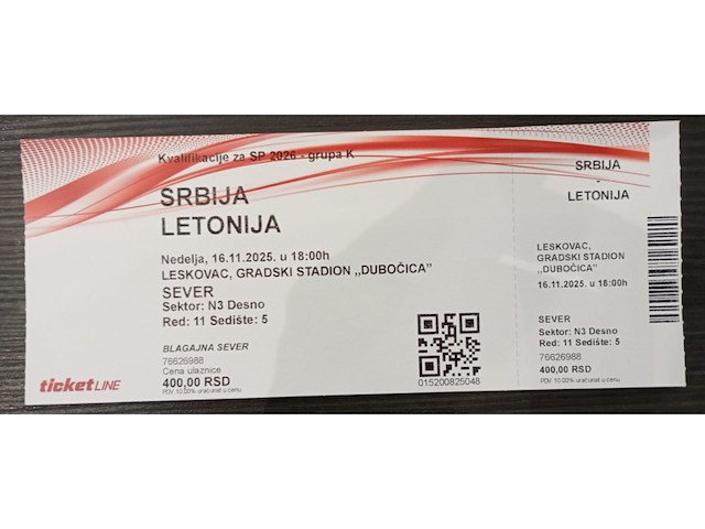 FUDBAL: SRBIJA - LETONIJA 16.11.2025