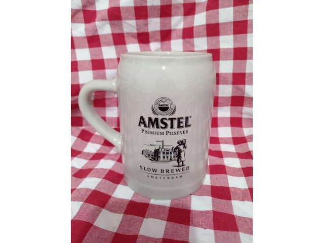 Amstel keramicka krigla za pivo