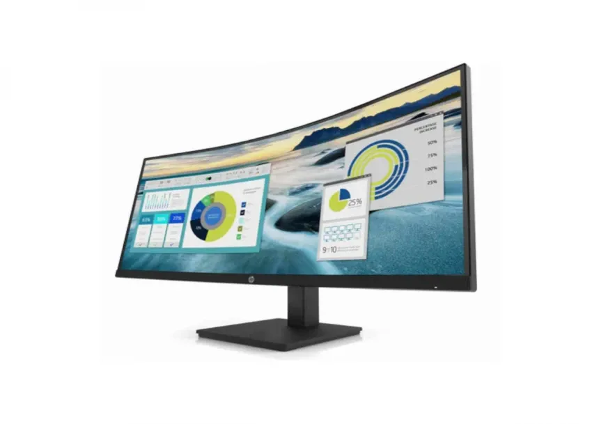 34'' Curved VA WQHD 3440x1440@60Hz, 21:9, 3500:1, 5ms, 250 cd/m², 178°/178°, 1 USB Type-C, 1 HDMI 2.0, 1 DisplayPort 1.2 in, 4 USB 3.2 Gen 1, 2x3W speakers, Tilt, Heigh, VESA, Black, 3yw, HP P34hc G4