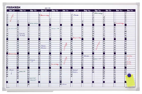 Godišnja planer tabla 60 x 90 cm 09WG12