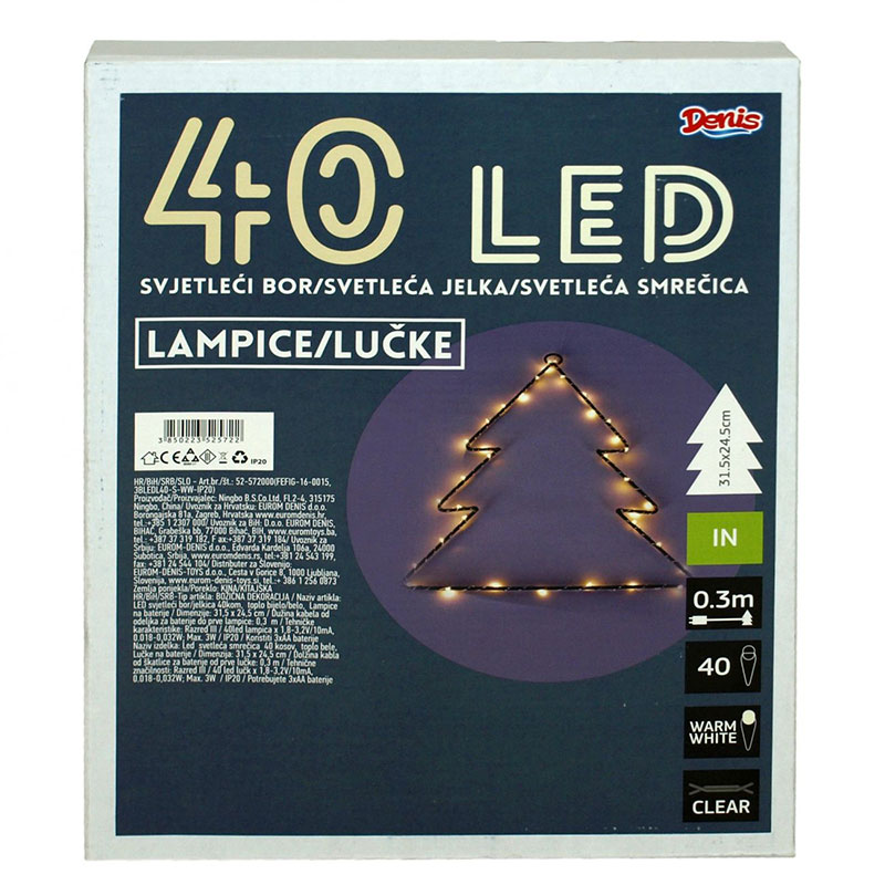Svetleća jelka sa 40 LED lampica
