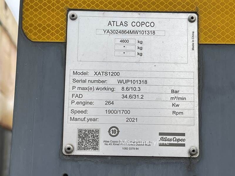 Atlas Copco XATS 1200 CUD mobilni kompresor
