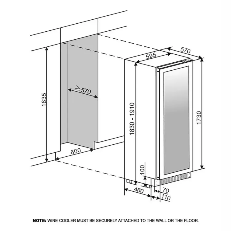 mQuvée WCD187ABH-SH vinski izložbeni ormar