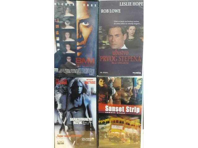 4 KASETA VHS SA FILMOVIMA u Odličnom stanju