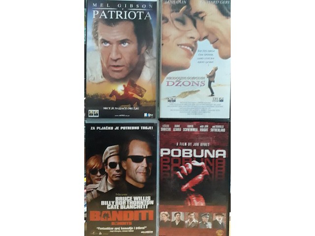 4 VHS KASETA sa FILMOVIMA u Odličnom Stanju