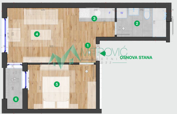 Dvosoban stan na prodaju, 35m2, 103.000€