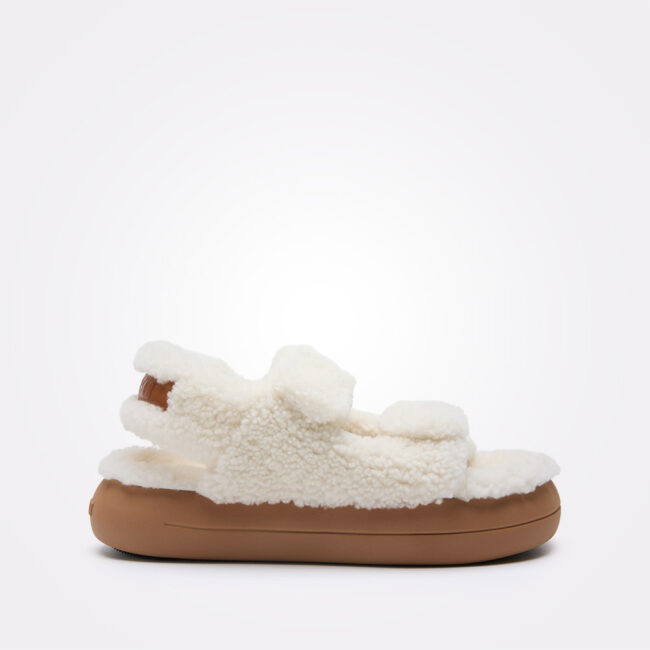 Moon Boot Shearling White Sandals