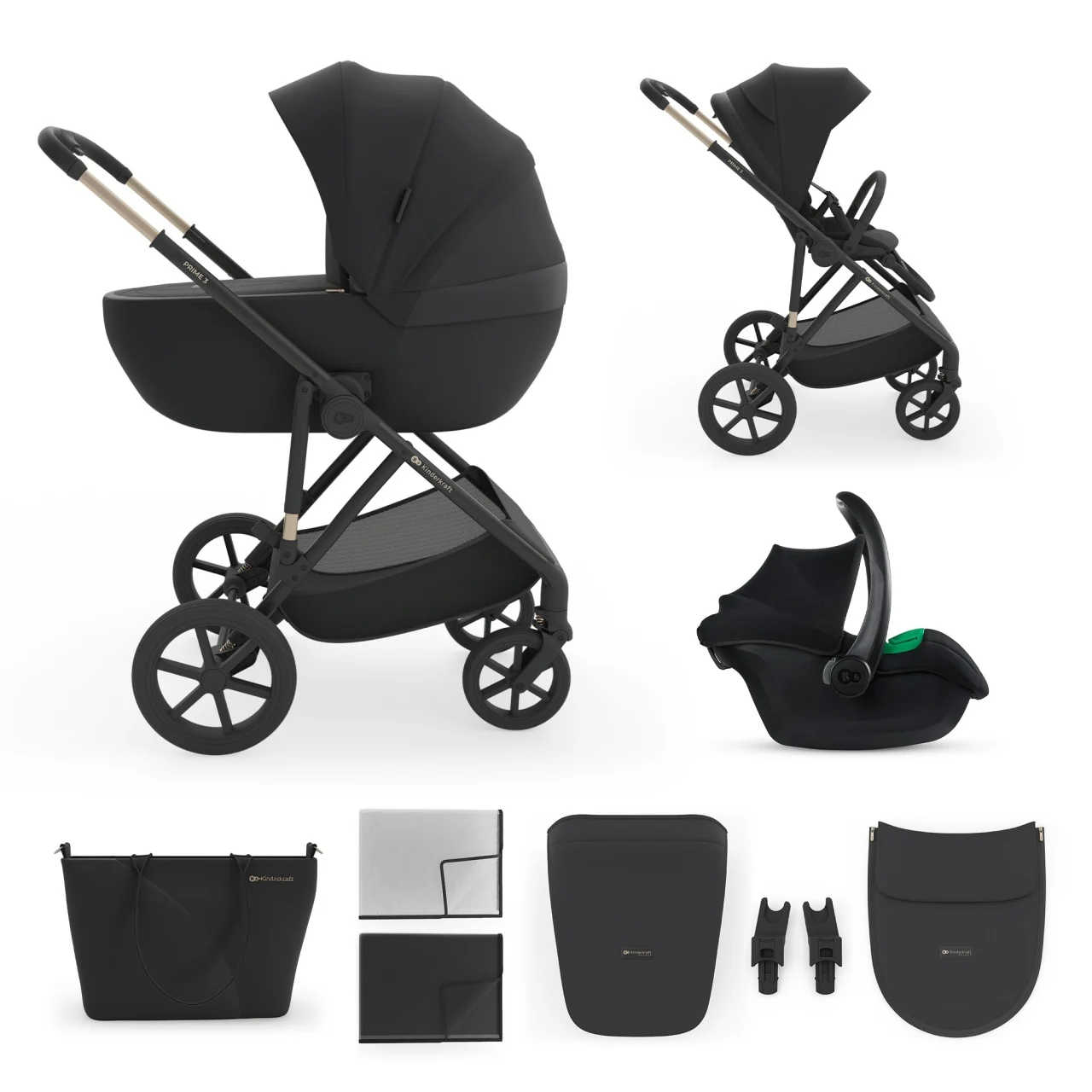 KINDERKRAFT KOLICA 3U1 PRIME 3 BLACK