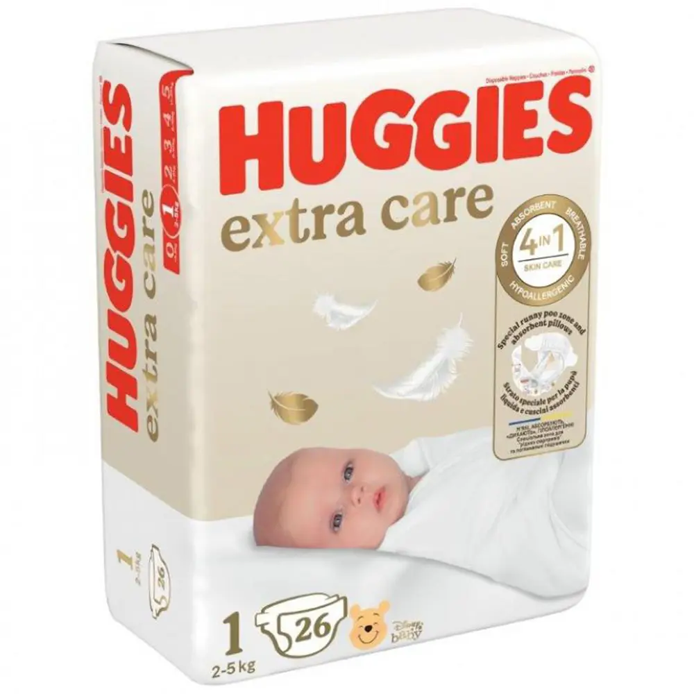 Huggies Pelene Extra Care 1, 2-5 kg, 26/1