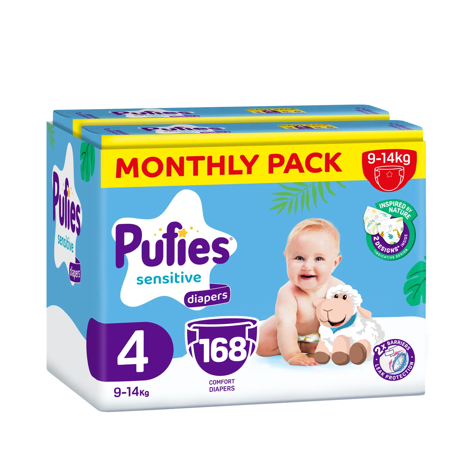Pufies Monthly pelene 4, 9-14kg, 168 komada