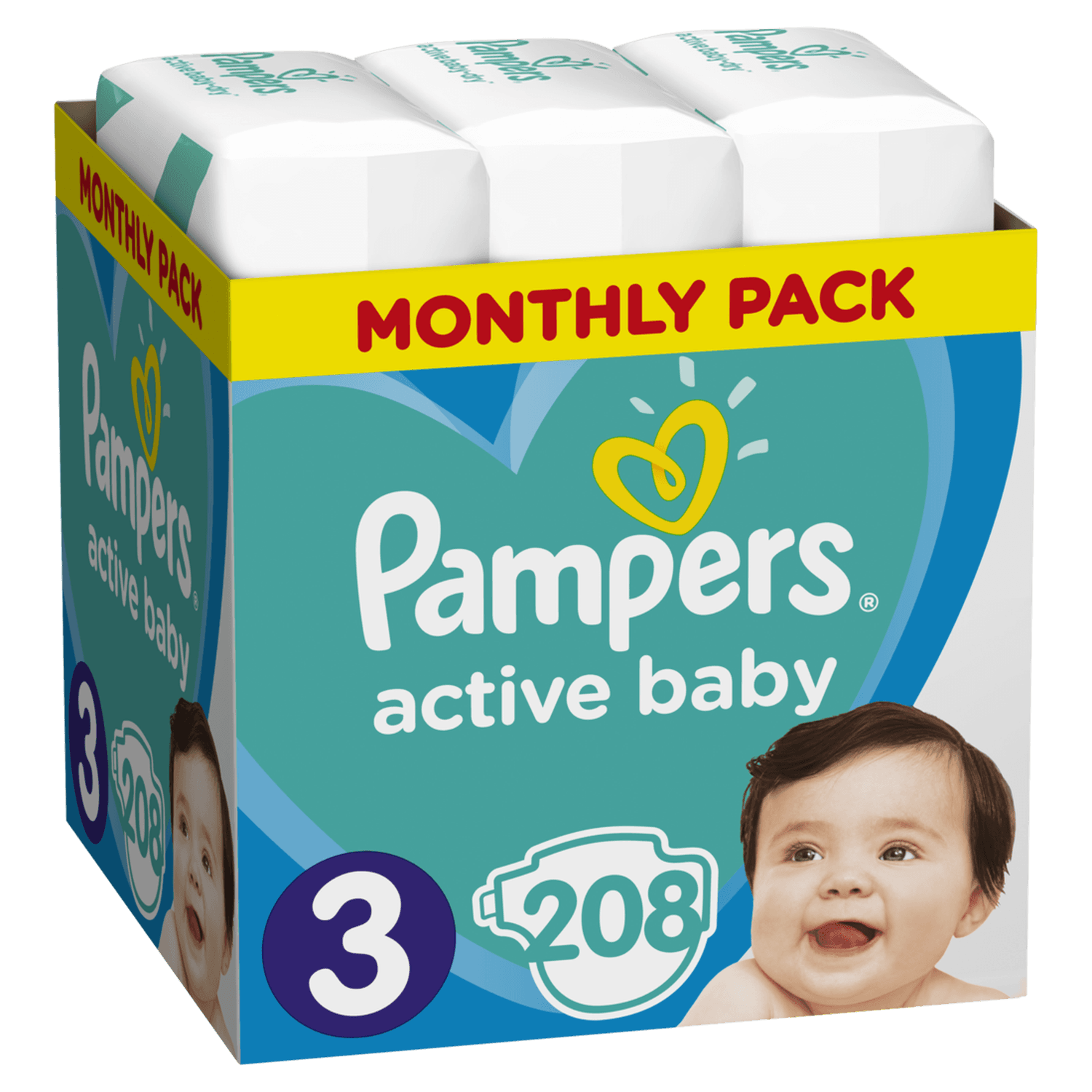 Pampers Pelene Active Baby 3, Monthly, 6-10 kg, 208/1
