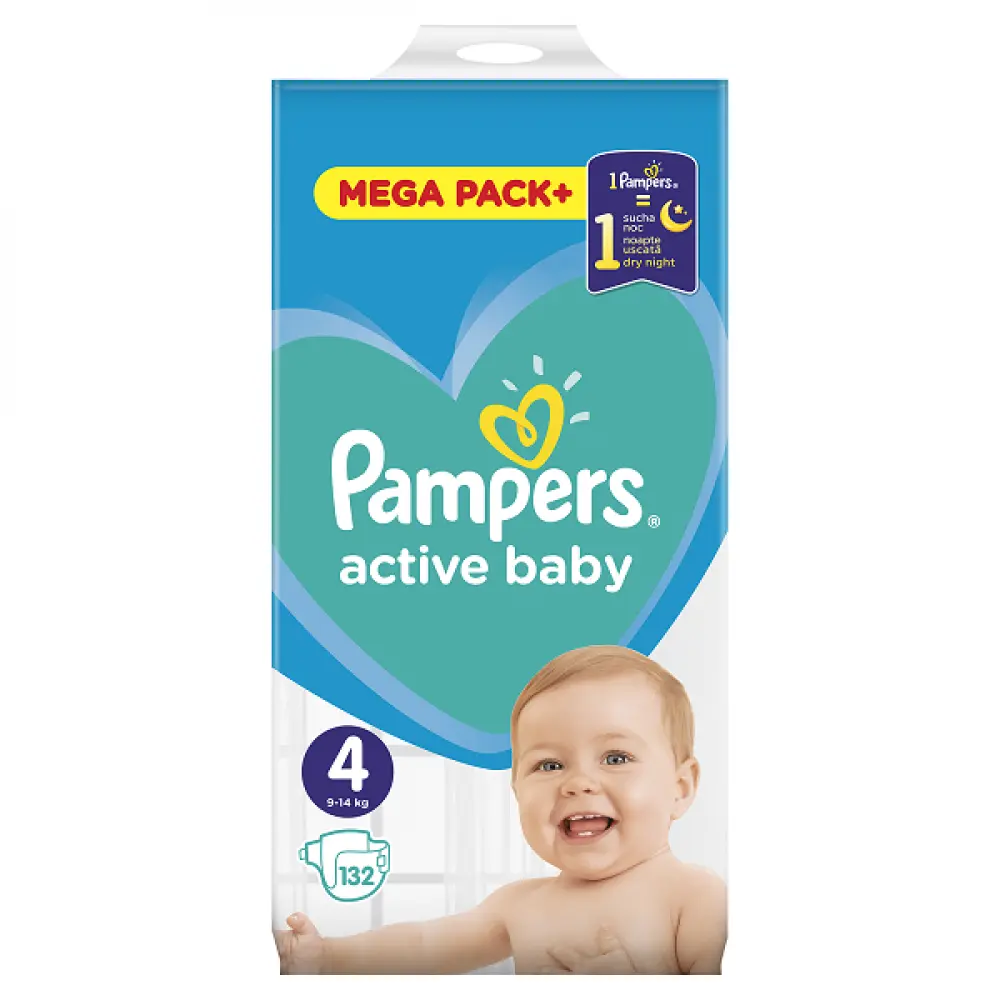Pampers Pelene Active baby 4, MB, 9-14 kg, 132/1