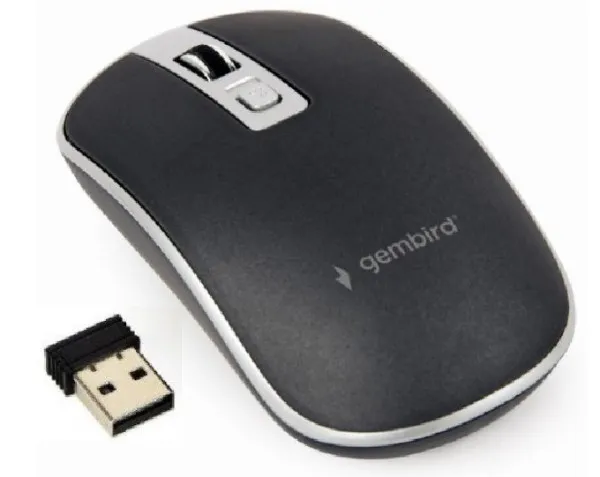 MUSW-4B-06-BS Gembird Bezicni mis 2,4GHz opticki USB 800-1600Dpi black/silver 115mm FO