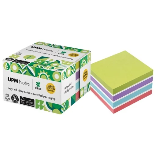 Blok samolepljiv kocka 75x75mm 450L UPM neon-5boja
