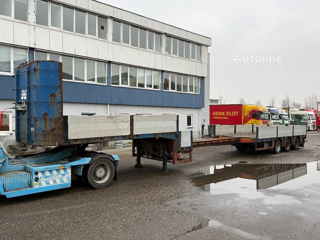 B-XL 3 AXLE - EXTENDABLE 4,85 METER - LAST AXLE STEERING - SAF poluprikolica sa niskom platformom