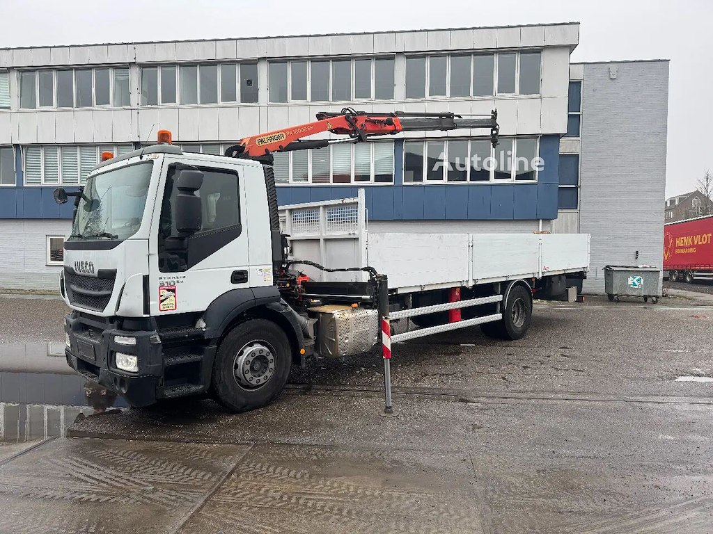 IVECO Stralis 310 EURO 6 PALFINGER PK12002 + REMOTE CONTROL FULL STEEL kamion s ravnom platformom