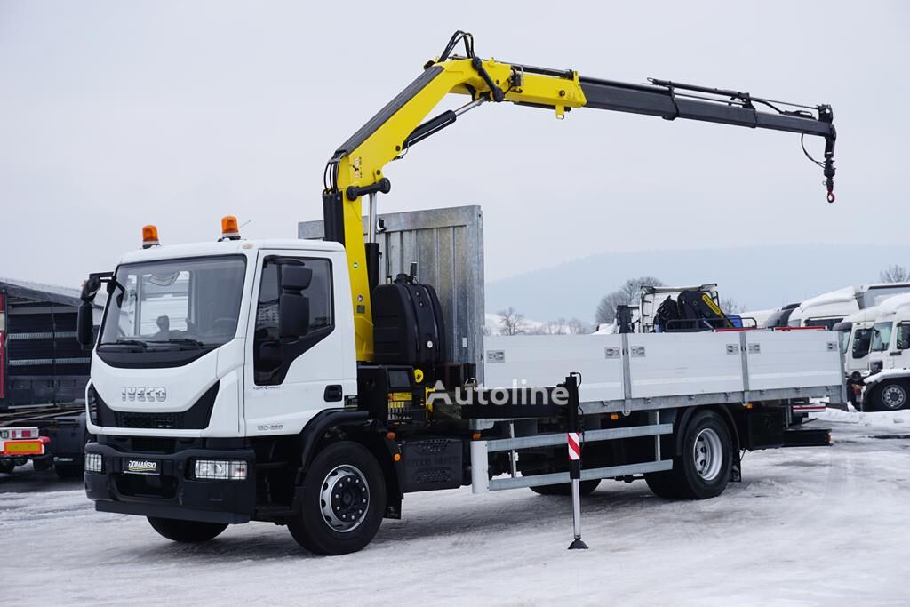 IVECO EUROCARGO / 180-250 / SKRZYNIOWY + HDS / HYVA HC - 153 / ROTATOR kamion s ravnom platformom