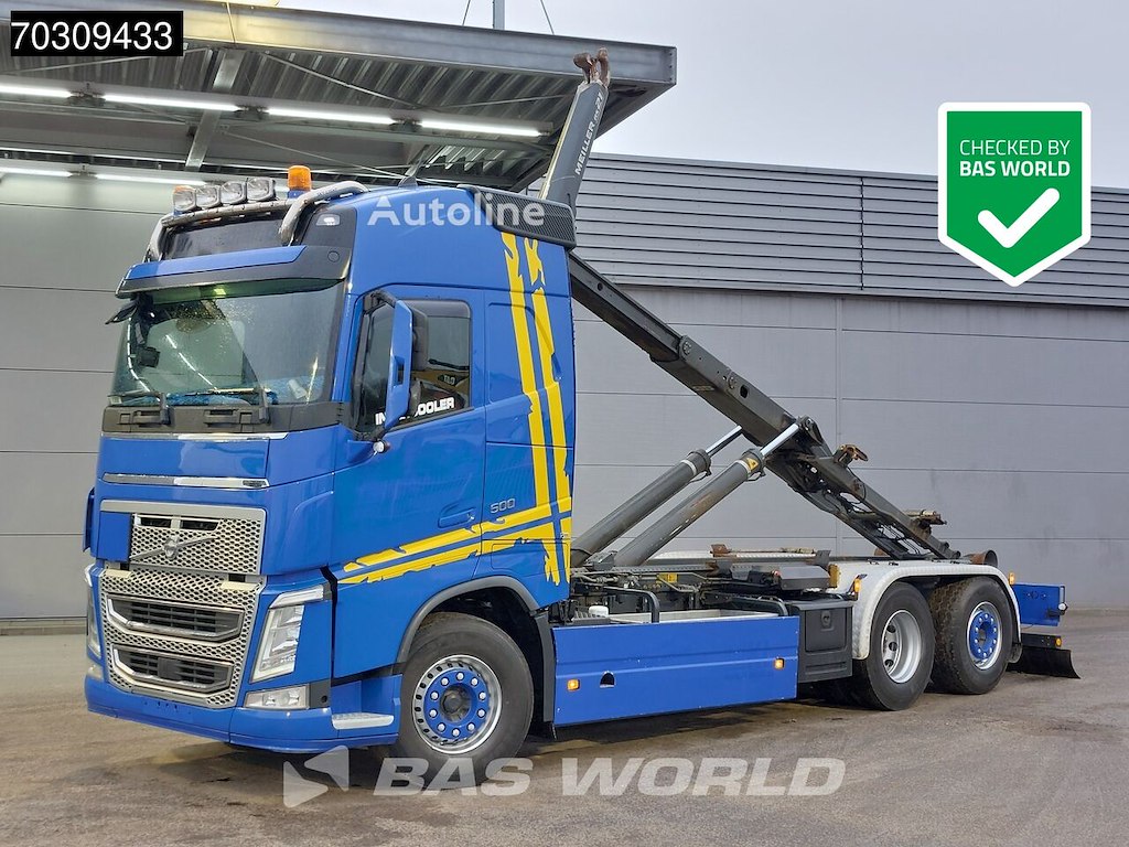 Volvo FH 500 FH 6X2 Meiller RS 21 70 containersysteem Lift+steering Ax kamion rol kiper