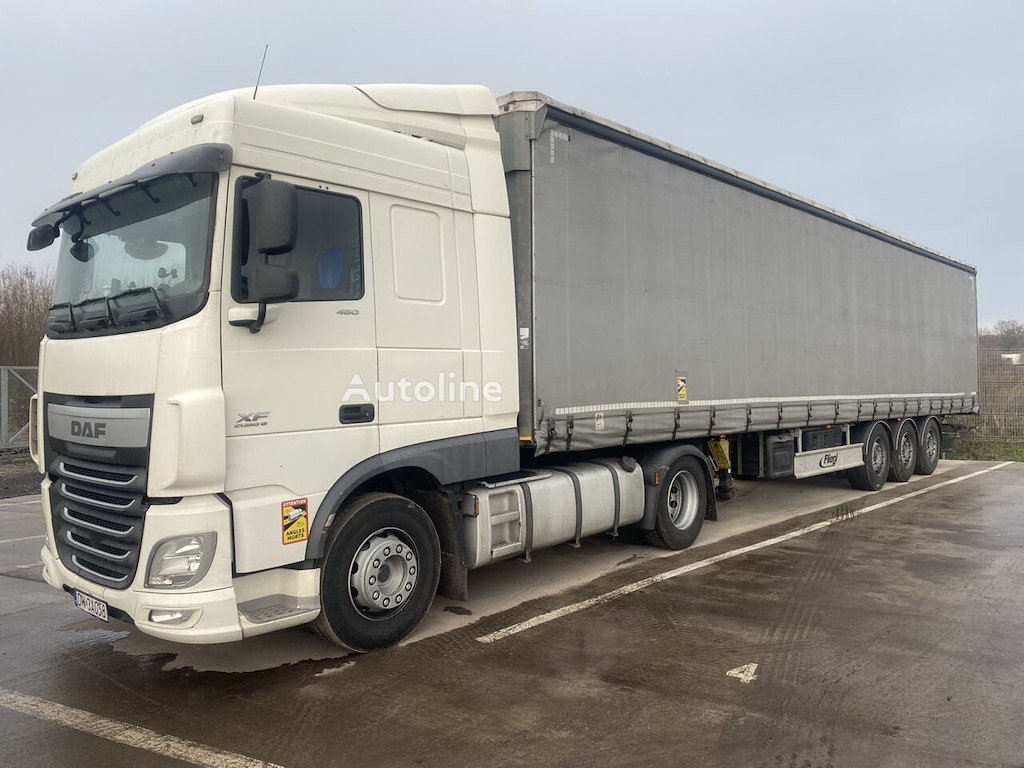 DAF XF 460 tegljač + poluprikolica sa kliznom ceradom